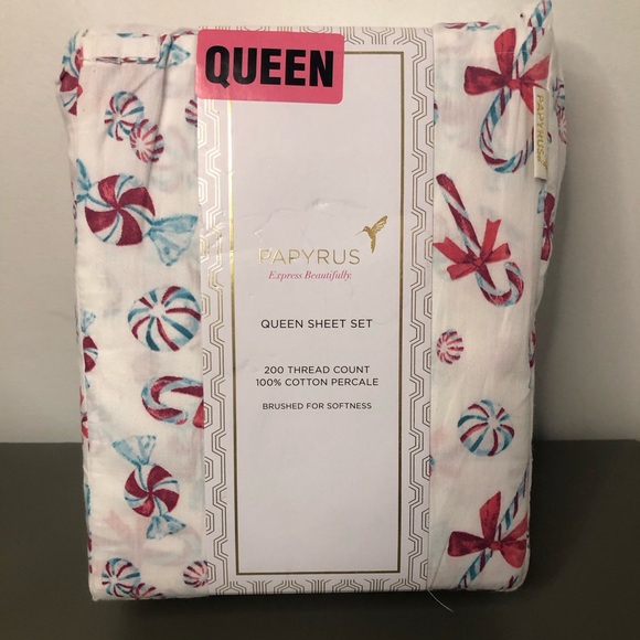 Papyrus | Bedding | Papyrus Christmas Candy Cane Peppermint Sheet Set ...